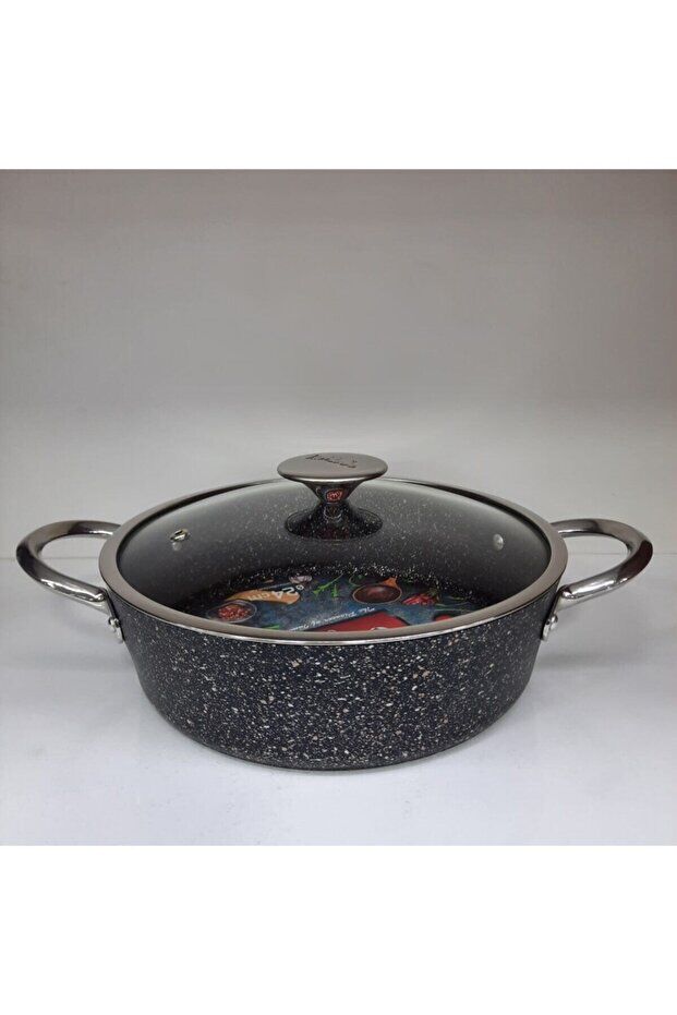 Oms 24 Cm Granit Kısa Tencere Siyah İndüksiyon 3316 - 899,00 TL